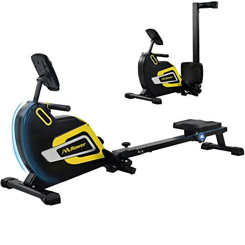 Merax Magnetic Folding Rowing Machine Indoor Rower Machine with 46 Inch Slide Rail, Max 330LB Home Cardio