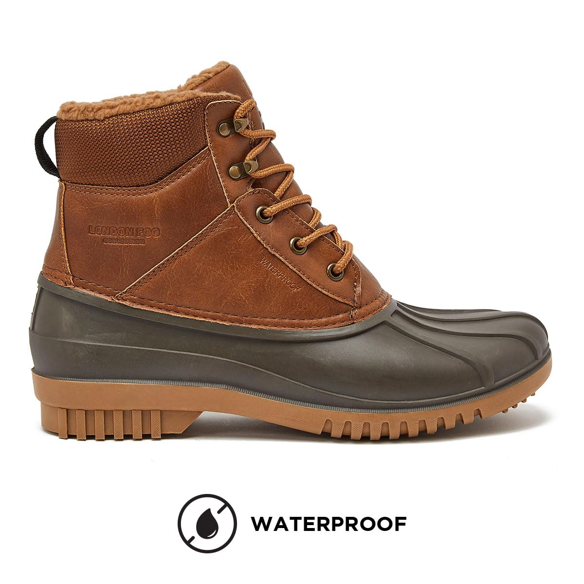 LONDON FOG Aspen Winter Boots for Men Waterproof Snow - Insulated Duck Mens Snow Boots or Rain Boots - Tan, 10 Medium