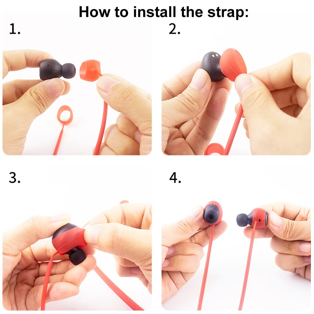 smaate Anti-Lost Strap Compatible with TOZO T10 Earbuds, Soft Silicone Cord for Sports, Blue