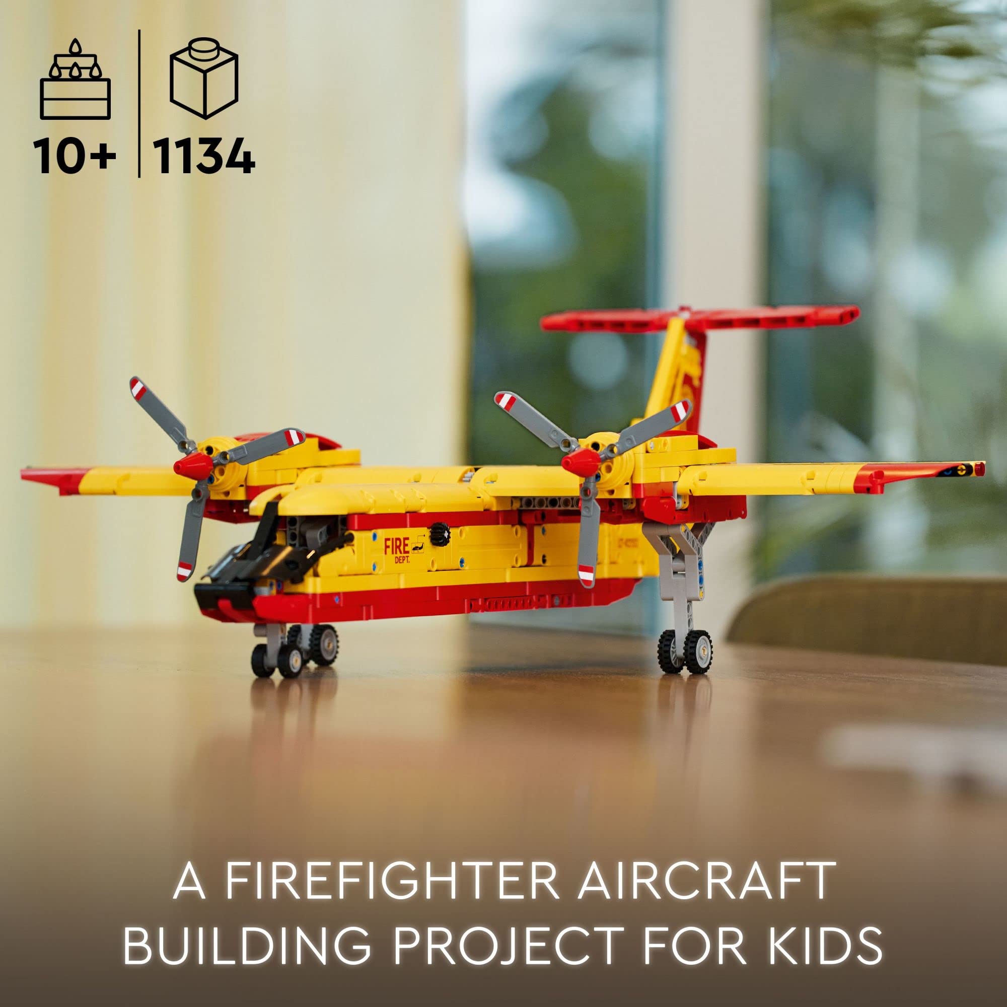 LEGO Technic Firefighter Aircraft Building Toy, Model Airplane Set 42152, with Authentic Fire Rescue Details, Engineering Fire Plane Fun for Boys, Girls, and Kids Ages 10+ Years Old, Airplane Gift