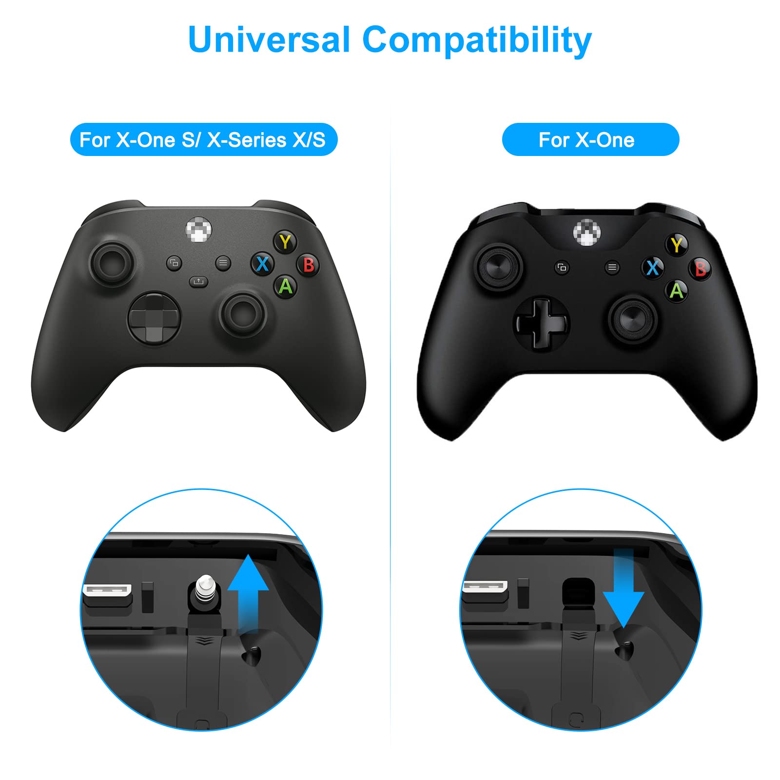Wireless Keyboard for Xbox One/S, for Xbox Series X/S Controller, Mini Chatpad Message Controller Keyboard Built-in Speaker with 2.4G Receiver & 3.5mm Audio Jack for Xbox Series X/S/One/S (Black)