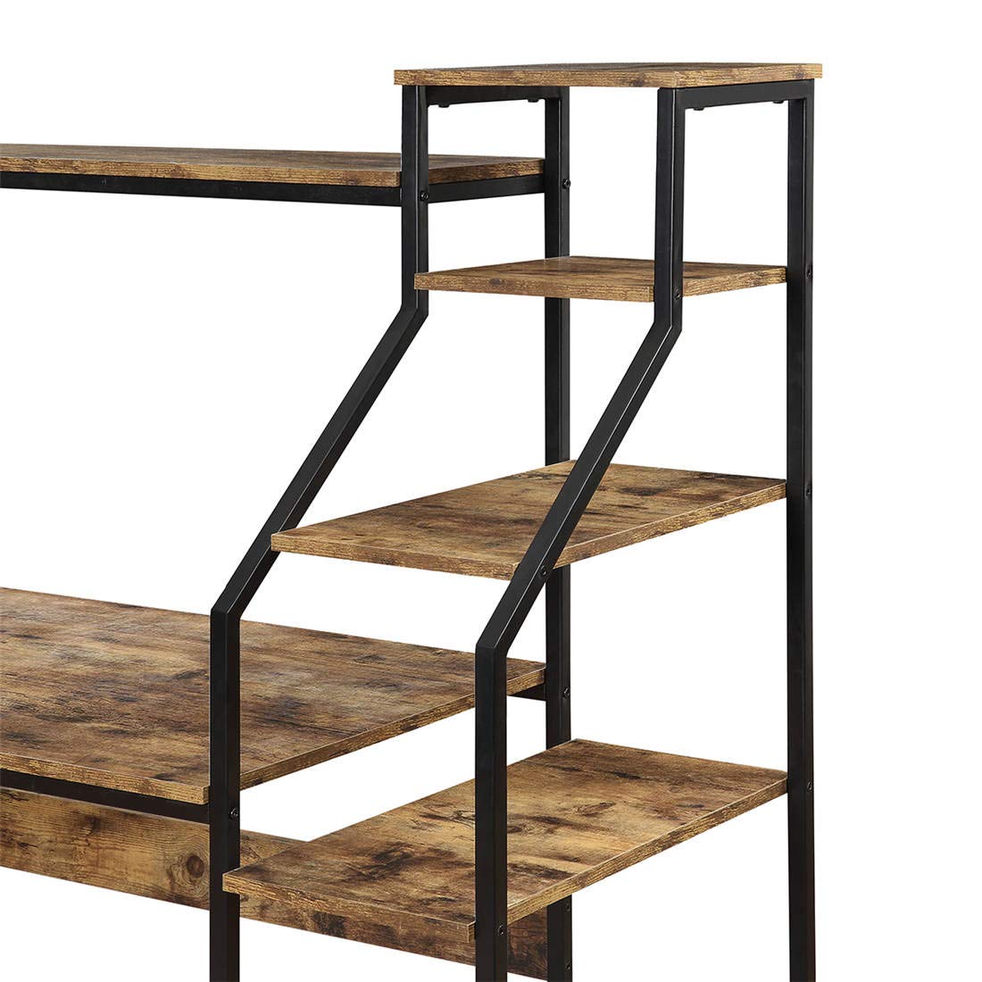 NICESOUL L-59'' Home Office Computer Desk with Hutch and Shelf Computer Table Metal Frame Dark Walnut Wooden Desktop New Modern Design (59''L- Black Walnut)…