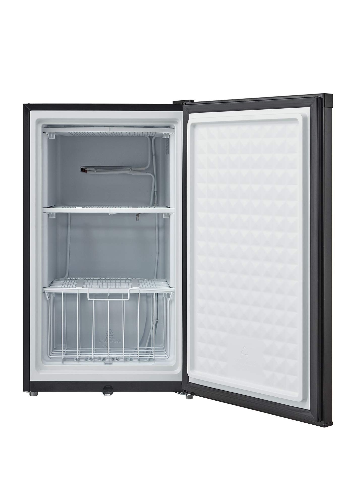 Midea MRU03M2ABB Upright Freezer 3.0 Cubic Feet with Door Lock, Black (Renewed)