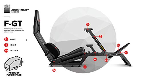 Next Level Racing F-GT Racing Simulator Cockpit. Formula and GT racing simulator cockpit compatible with Thrustmaster, Fanatec, Moza Racing on PC, Xbox and PS