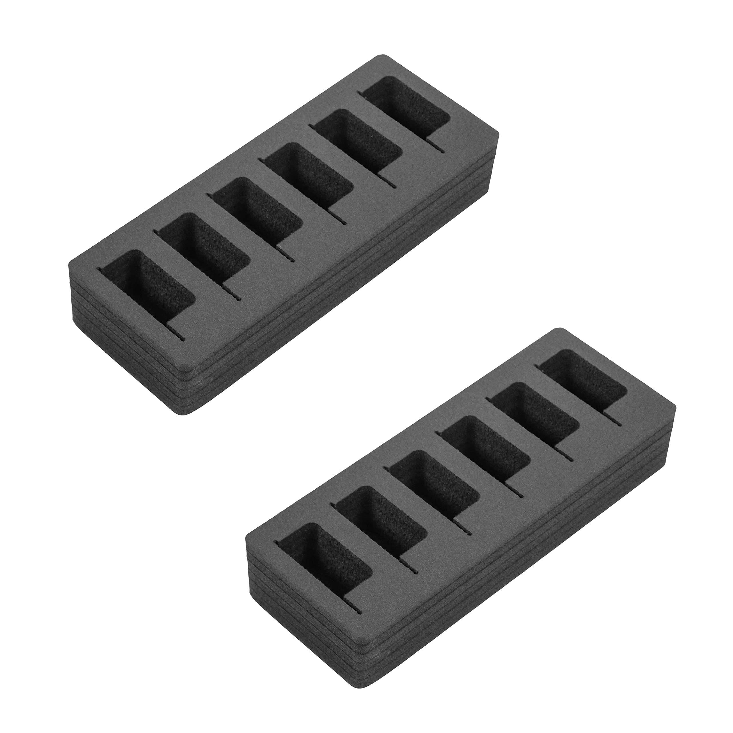 Polar Whale 2 Cocktail Capsule Drawer Organizers Tray Insert Compatible with Bartesian for Kitchen Home Bar Party Waterproof Washable Black Foam 6 Compartment 4.5 x 11.75 Inches