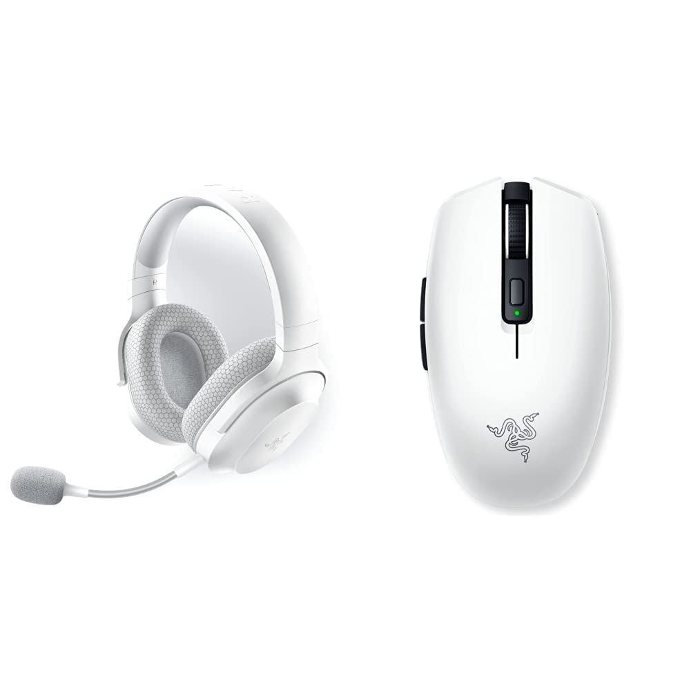 Razer Barracuda X Wireless Multi-Platform Gaming and Mobile Headset - Mercury White & Orochi V2 Mobile Wireless Gaming Mouse: Ultra Lightweight - 2 Wireless Modes - Up to 950hrs Battery Life - White