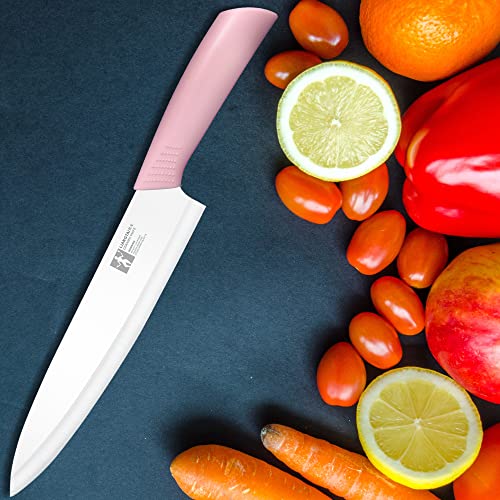 LIANGTAI Ceramic Knife 8 Inch Chef's Knife【Blade Thickness 2.0mm】 (Light Blue Handle)