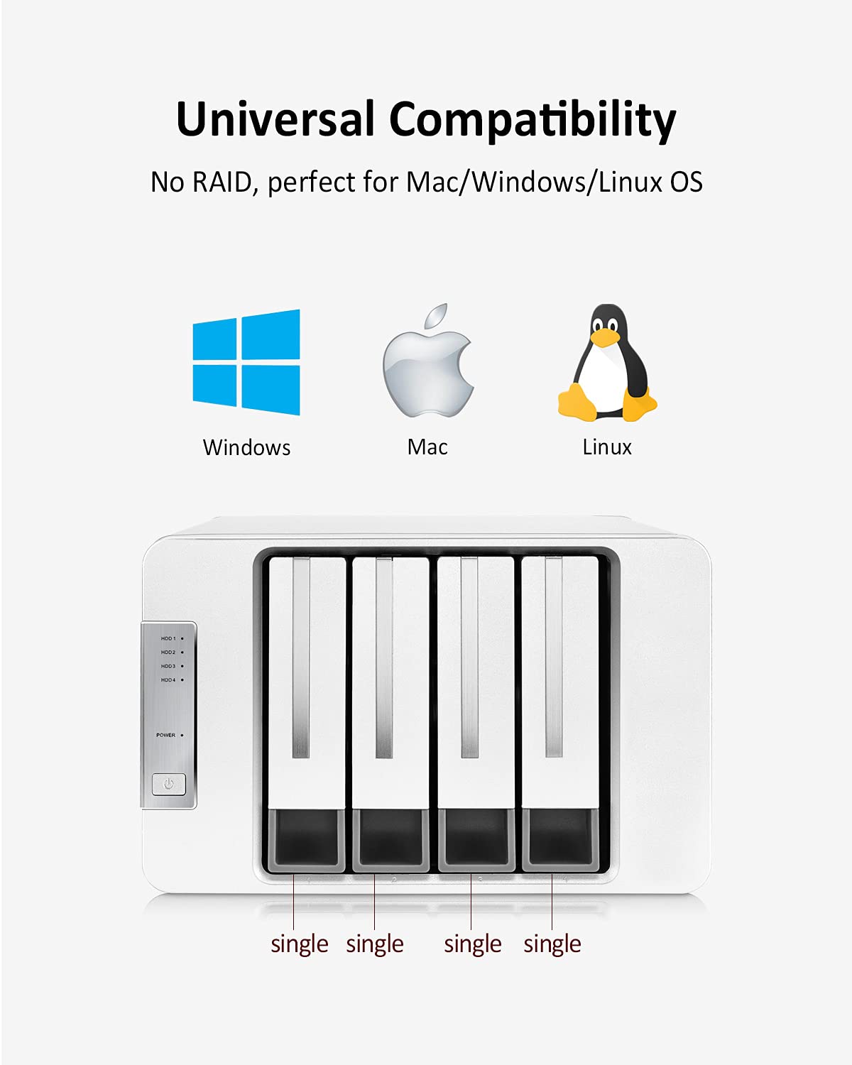 TERRAMASTER F5-221 NAS 2GB Dual Core & D4-300 USB3.1 Enclosure RAID Storage External HDD Dock 4Bay, Expand The Capacity of Network Attached Storage NAS Server
