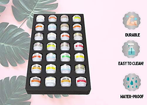 Polar Whale 2 Cocktail Capsule Drawer Organizers Tray Insert Compatible with Keurig DrinkWorks Pods for Kitchen Home Bar Party Waterproof Washable Black Foam 28 Compartment 12.1 x 19.9 Inches