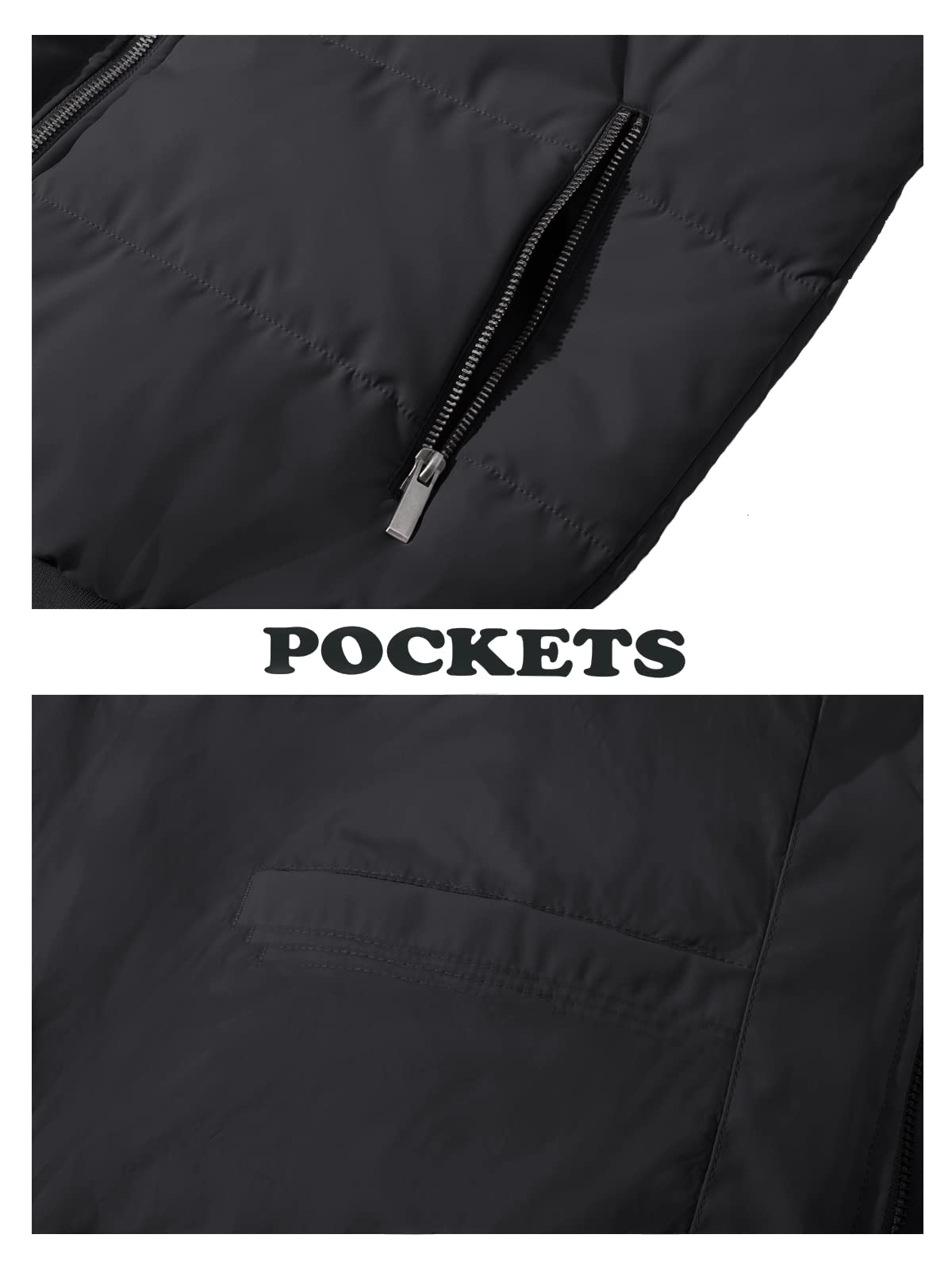 MAGNIVIT Mens Winter Jackets Light Weight Jacket Athletic Jacket Winter Coats Work Jackets Black Bomber Jacket Windbreaker Jacket