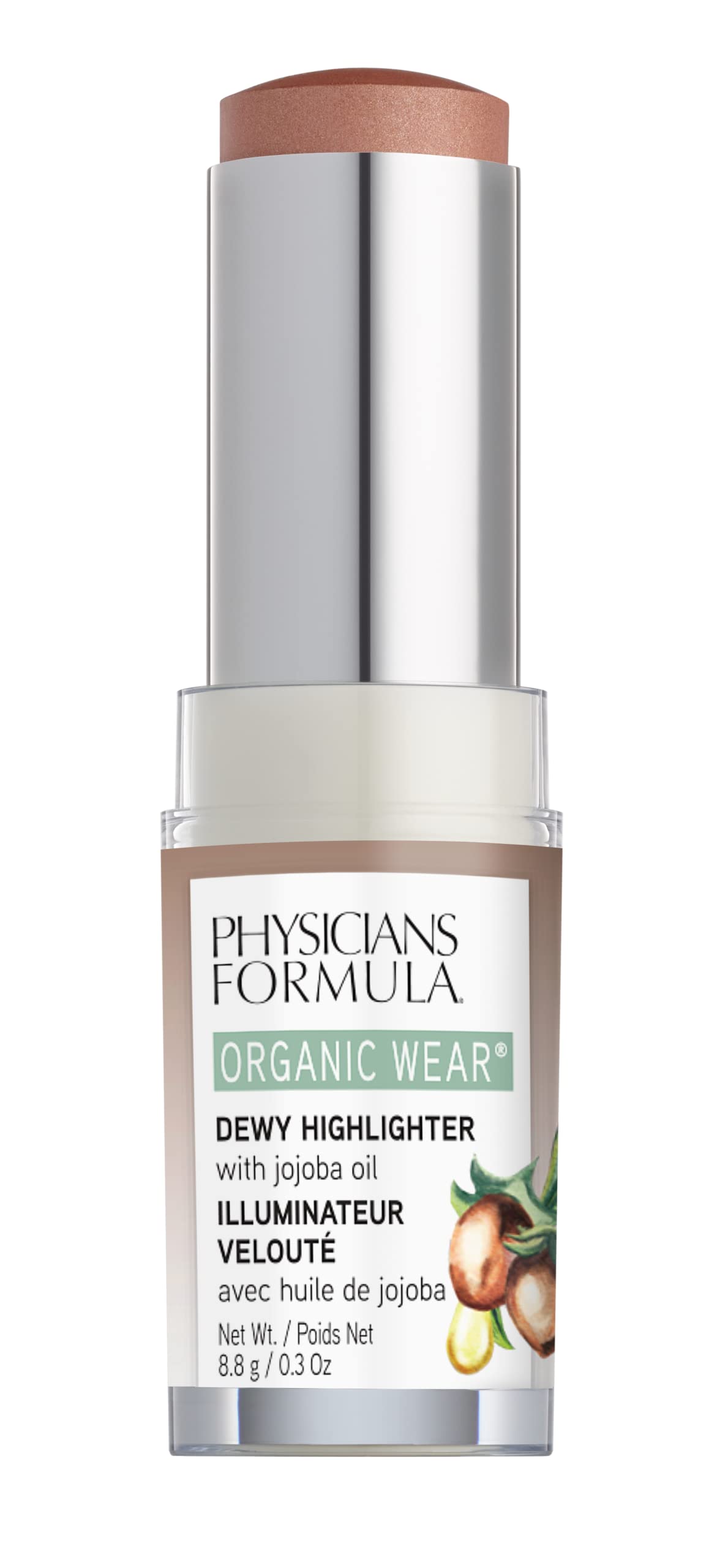 Physicians Formula Organic Wear All Natural Dewy Highlighter Stick Makeup, Makeup Honey Dew, Dermatologist Tested