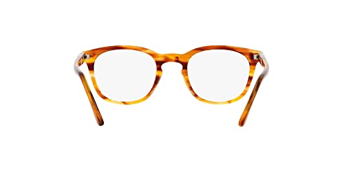 Persol PO3258V Round Prescription Eyewear Frames, Striped Brown/Demo Lens, 48 mm