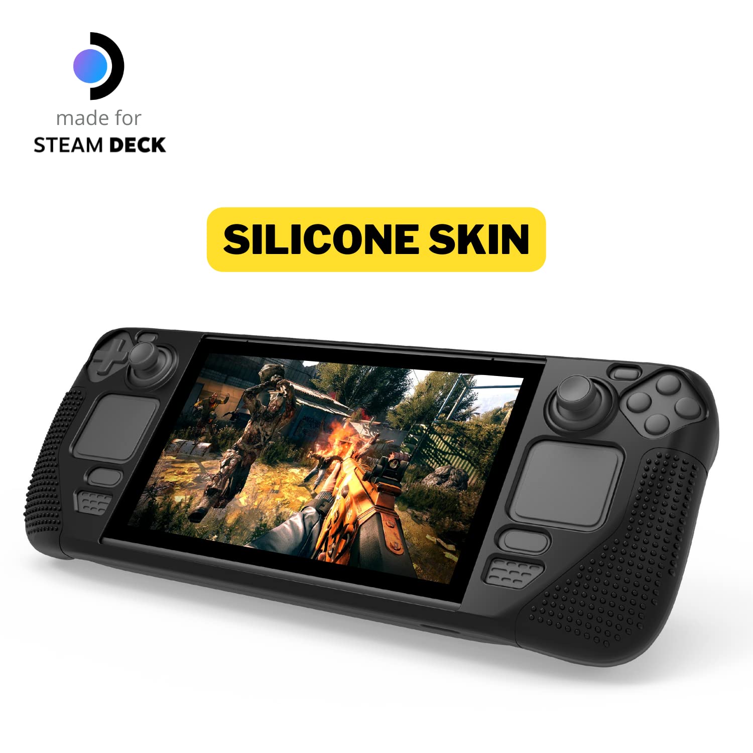 Silicone Skin for Steam Deck Gaming Console PC Protective Kits SteamDeck, Anti Slip Rubber Soft Cover, Shock Absorption