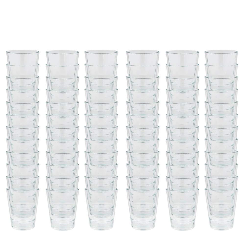 Rockin 72 Pack Clear Shot Glasses Heavy Base 1.5 Ounces Bulk Sets, All-Purpose Shot Glass Set for Whiskey, Tequila Round Shots - Restaurants, Café, Inn, Hotels, Bars Shot Glass(72)