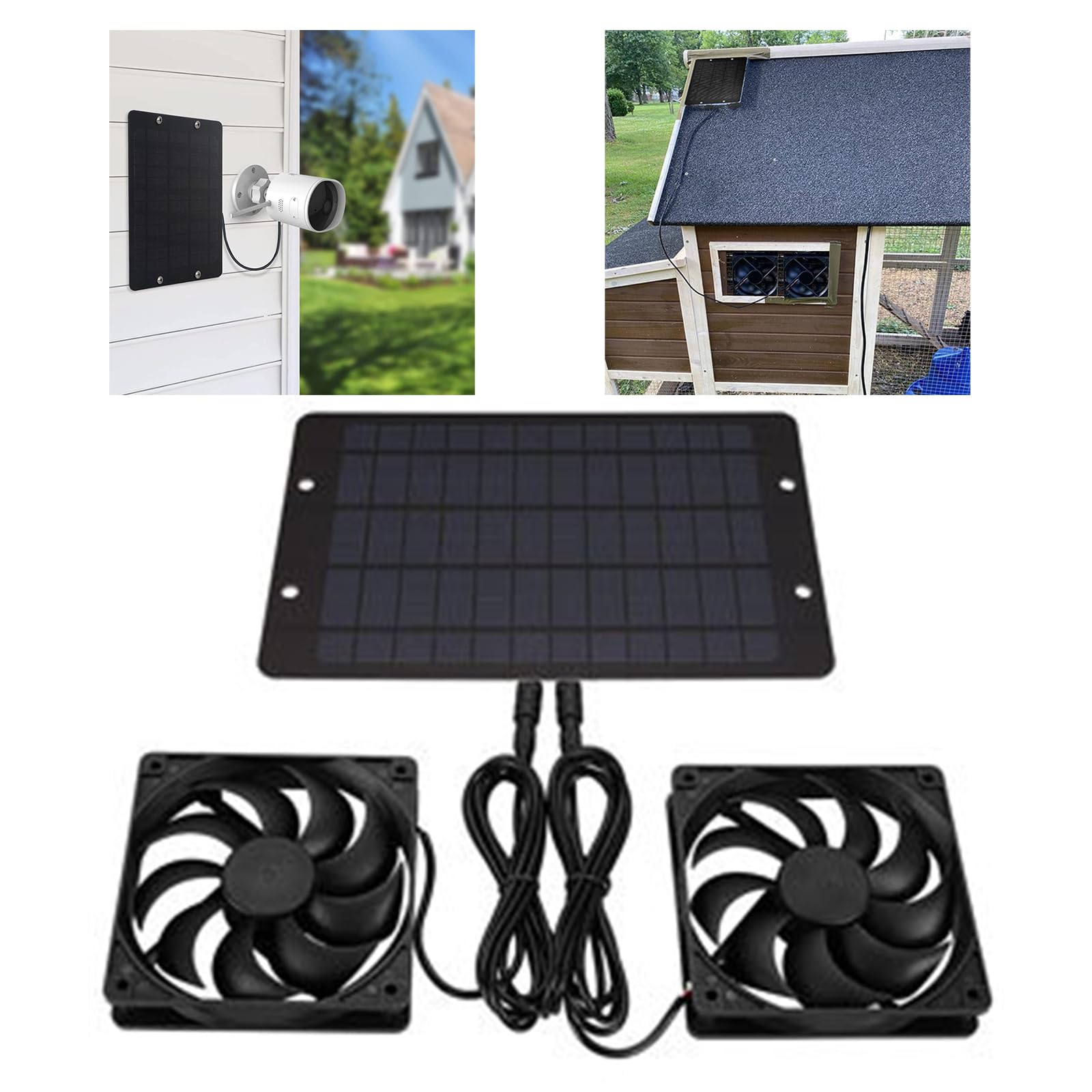 Lerpwige Solar Twin Fan Electric Ventilation Device Portable Solar Electric Ventilator With Double Fan System Energysaving Choice Solar Powered Double Fan
