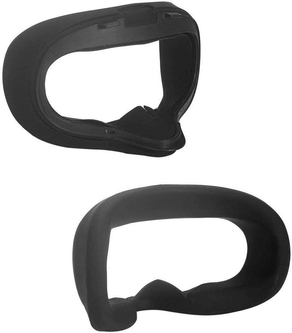 MASiKEN Face Cover Mask for Oculus Quest 1, Professional Silicone Face Cover, Face Pad Sweatproof Lightproof Washable (Black 2P)