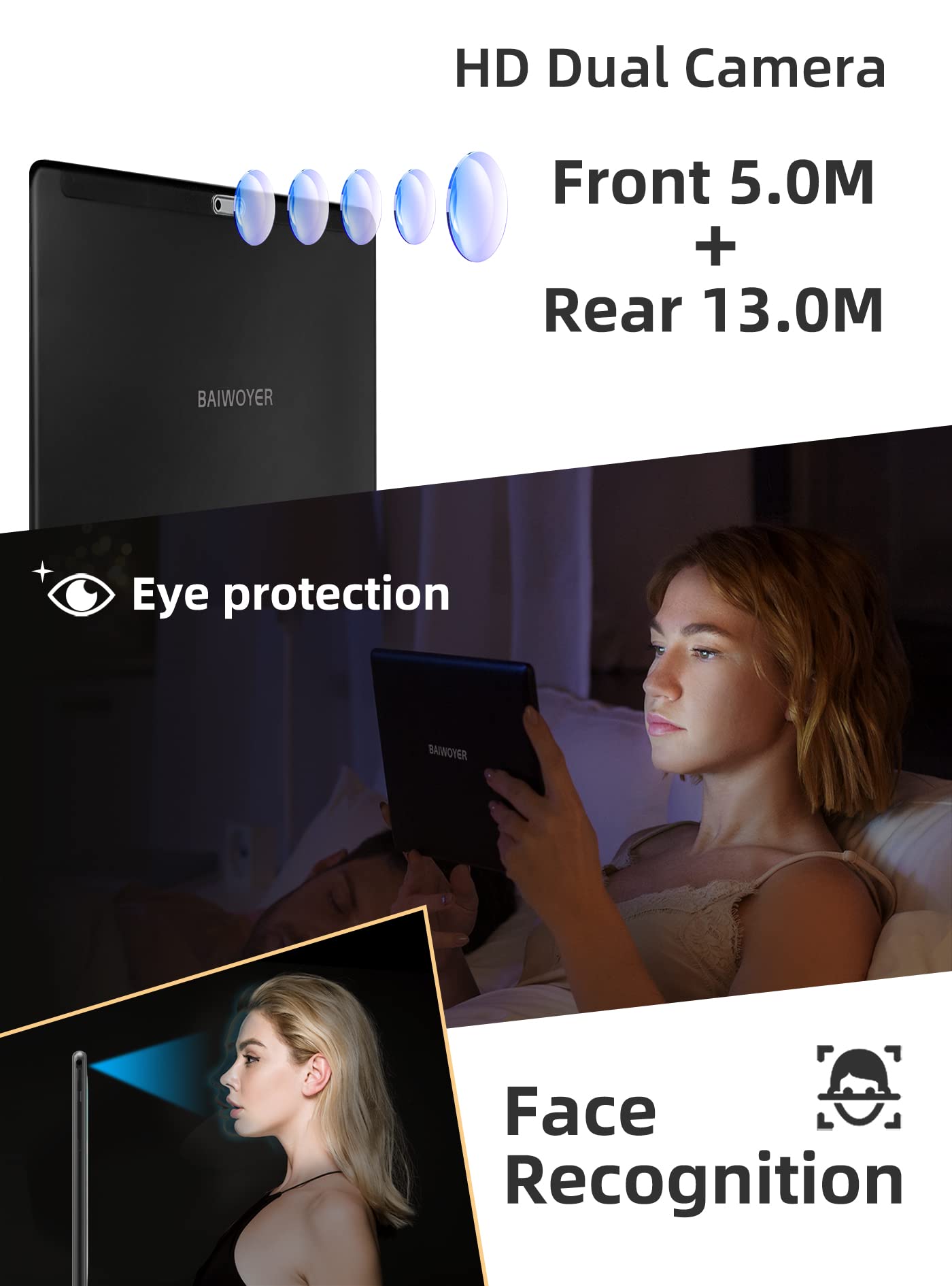 Tablet 10.1 inch Android 11 Tablet Latest Update Octa-Core Processor with 64GB ROM+4GB RAM Storage, Dual 13MP+5MP Camera, WiFi, Bluetooth, GPS, 512GB Expand Support, IPS Full HD Display WiFi Tablet