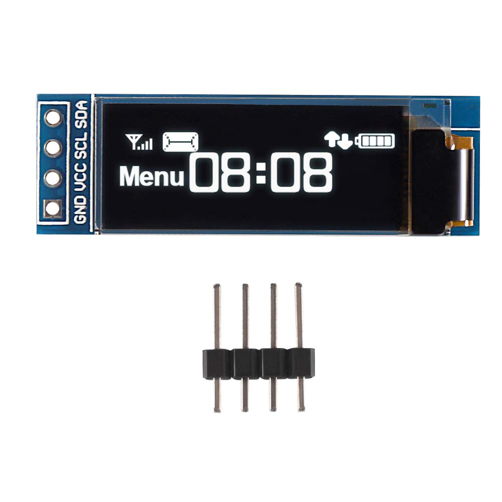 MELIFE 3pcs OLED Display Module, 0.91 inch I2C SSD1306 OLED Display Module I2C OLED Screen Driver with Pin DC 3.3V~5V. White