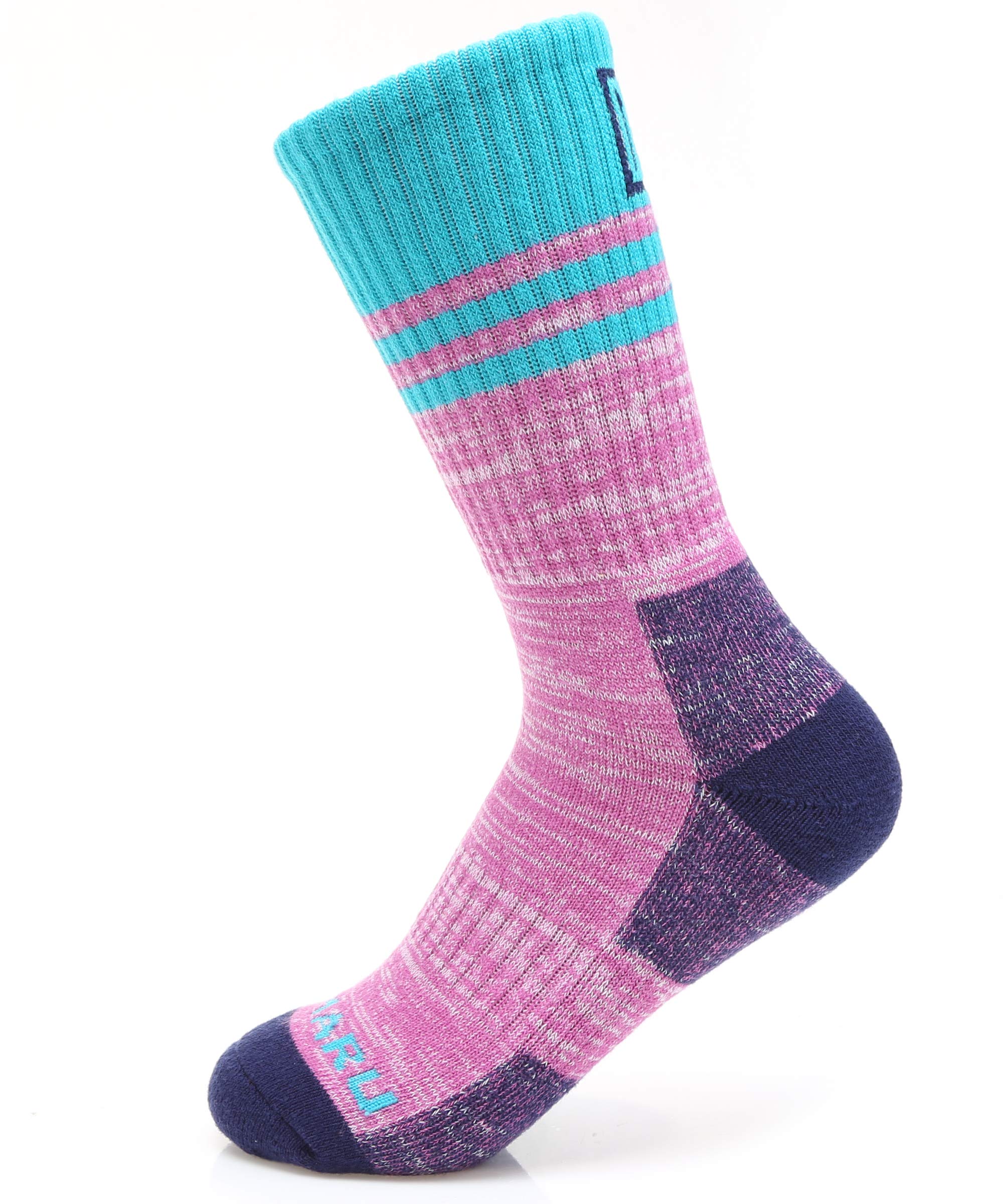 MIRMARU Women’s 5 Pairs Hiking Socks- Moisture Wicking Outdoor Athletic Sports Cushion Crew Socks (M232-MEDIUM)