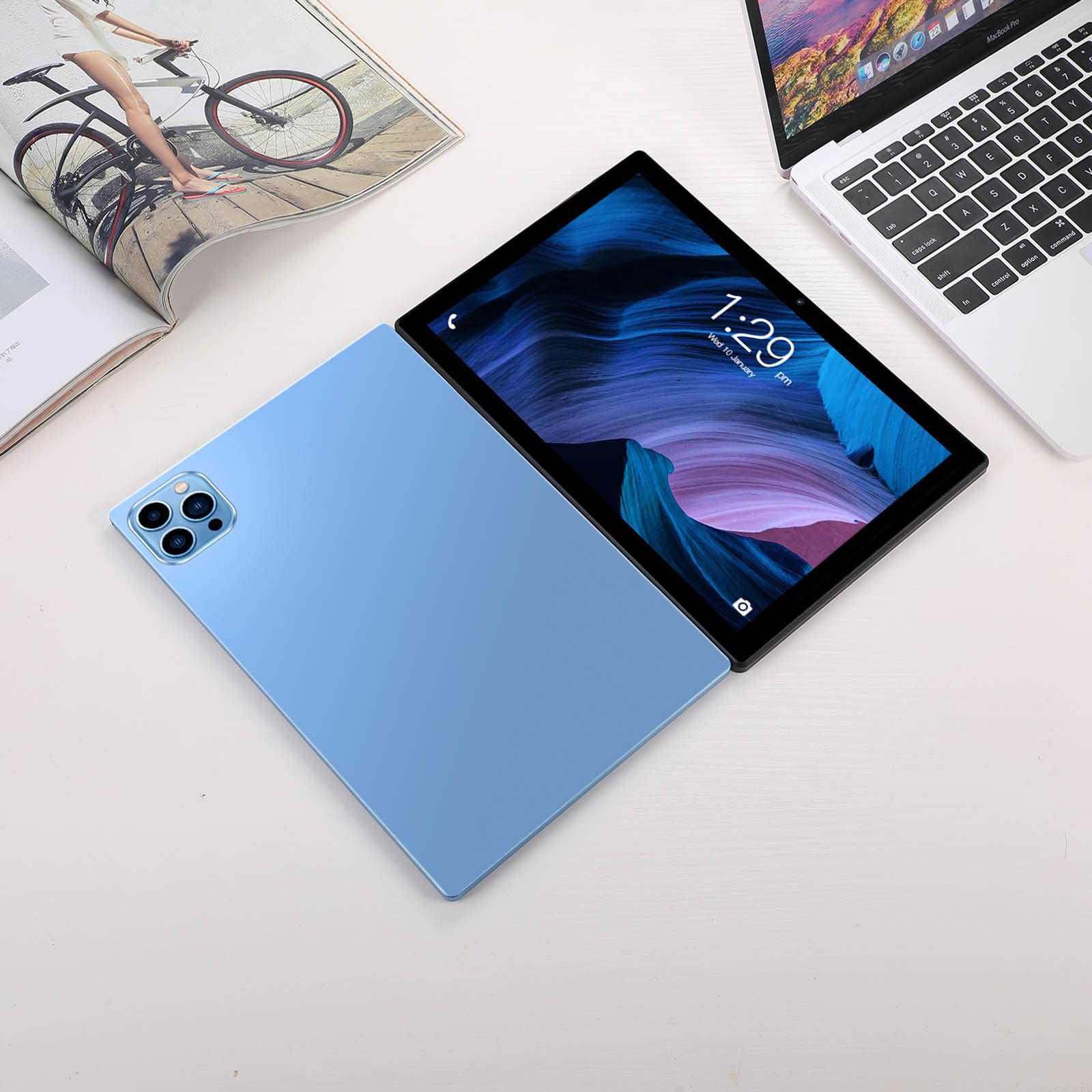 Tablet Laptop Android 10, All-New Fire 10.1 Smart Tablet, IPS HD Display Tablets PC Built-in WiFi Blue-Tooth GPS, Octa Core, 4GB+32GB, 4000mAh Battery, Dual Camera Voice Call Game Tablet (Blue)