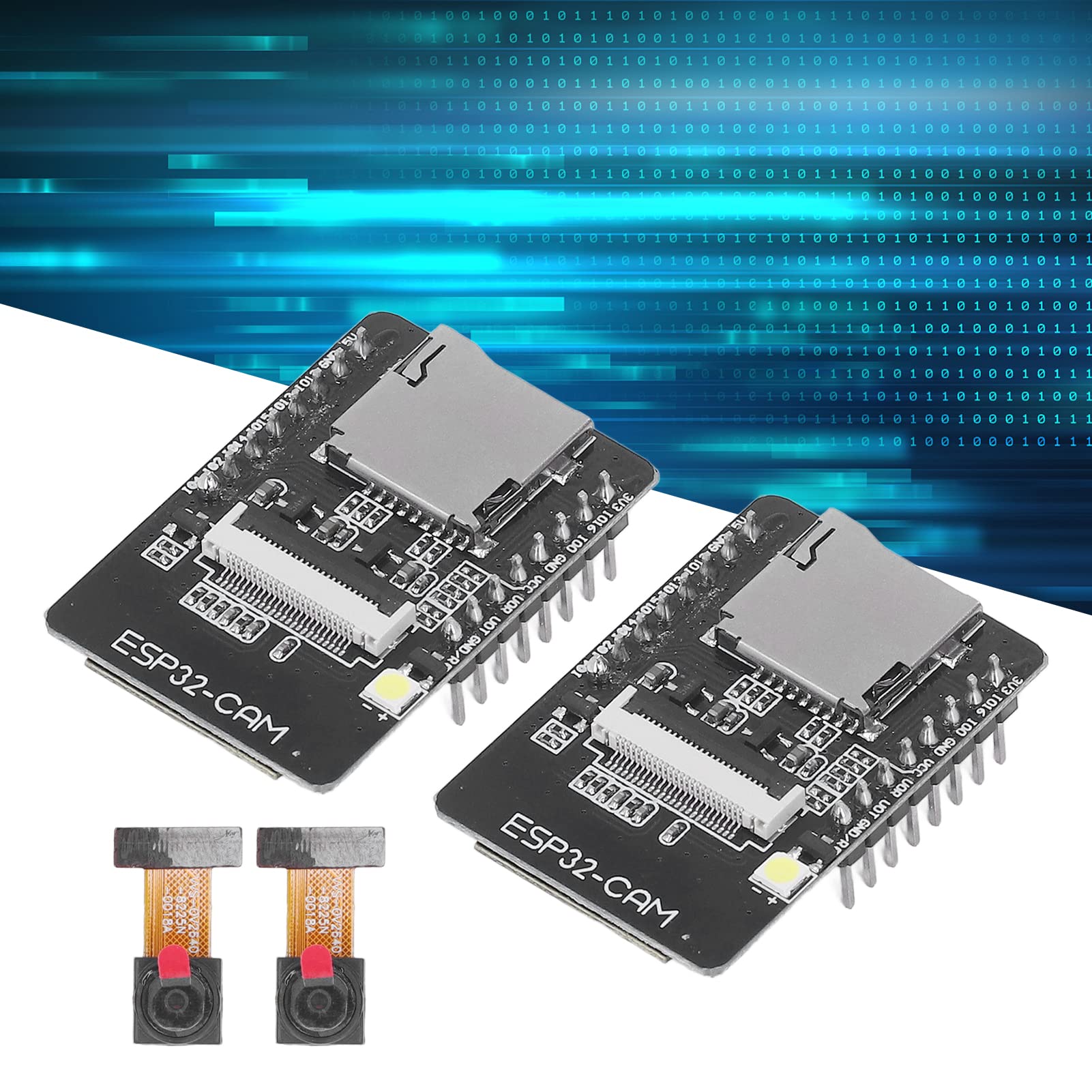 YYQTGG Camera Development Board, 70-500V Output 2pcs Simple Installation ESP32 CAM Development Module for Replacement