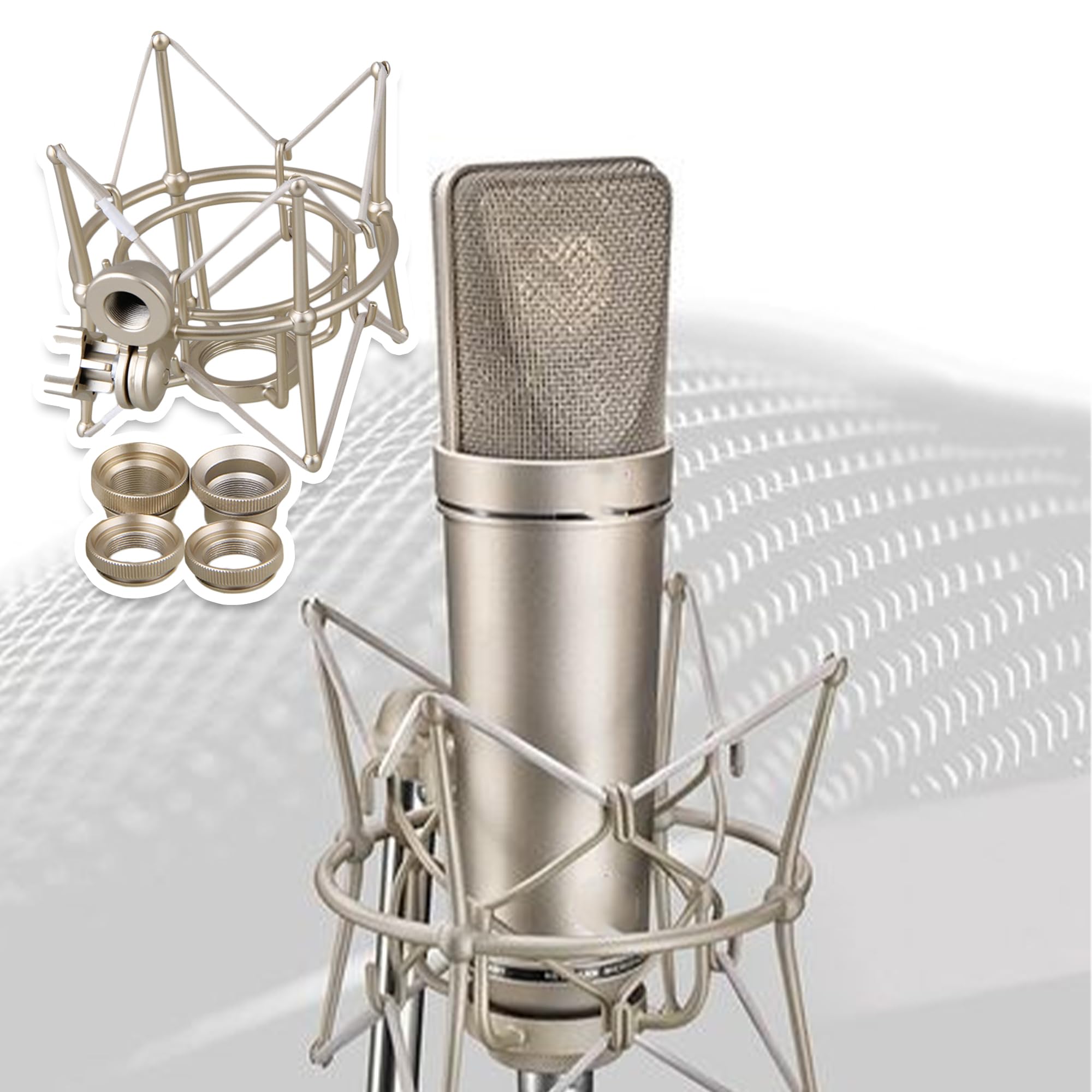 Lovermusic Silver Hole Dia 1.18inch Metal Cylinder Microphone Shock Mount Stand Replacement for Newman U87 Microphone