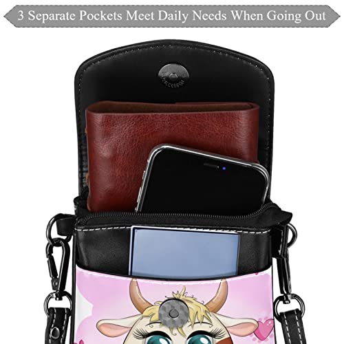 Small Crossbody Bag Cow And Milk Cell Phone Purse Wallet