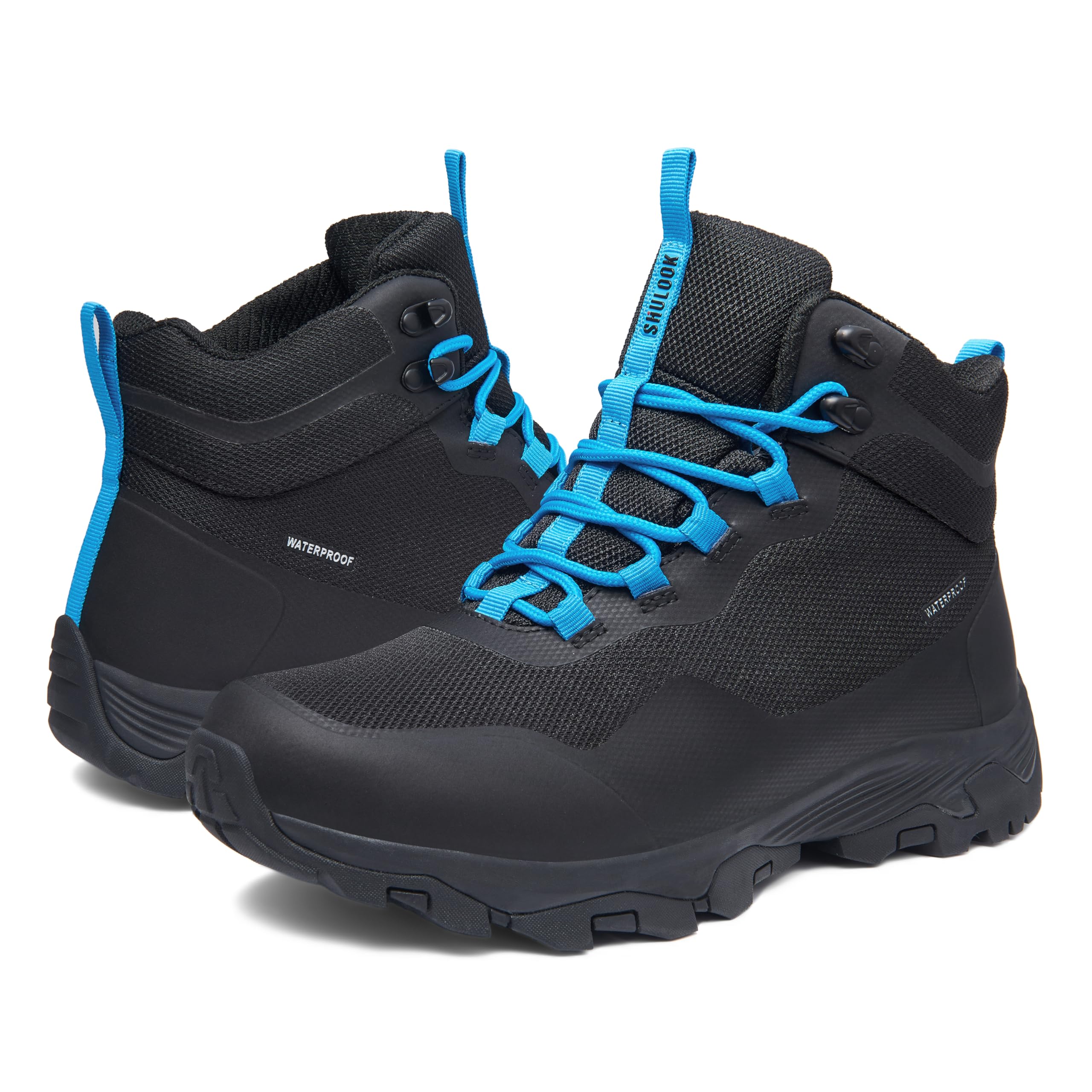 SHULOOK Men's Hiking Boots Waterproof Lightweight Breathable Anti-Slip Outdoor Comfortable Hiker Boot