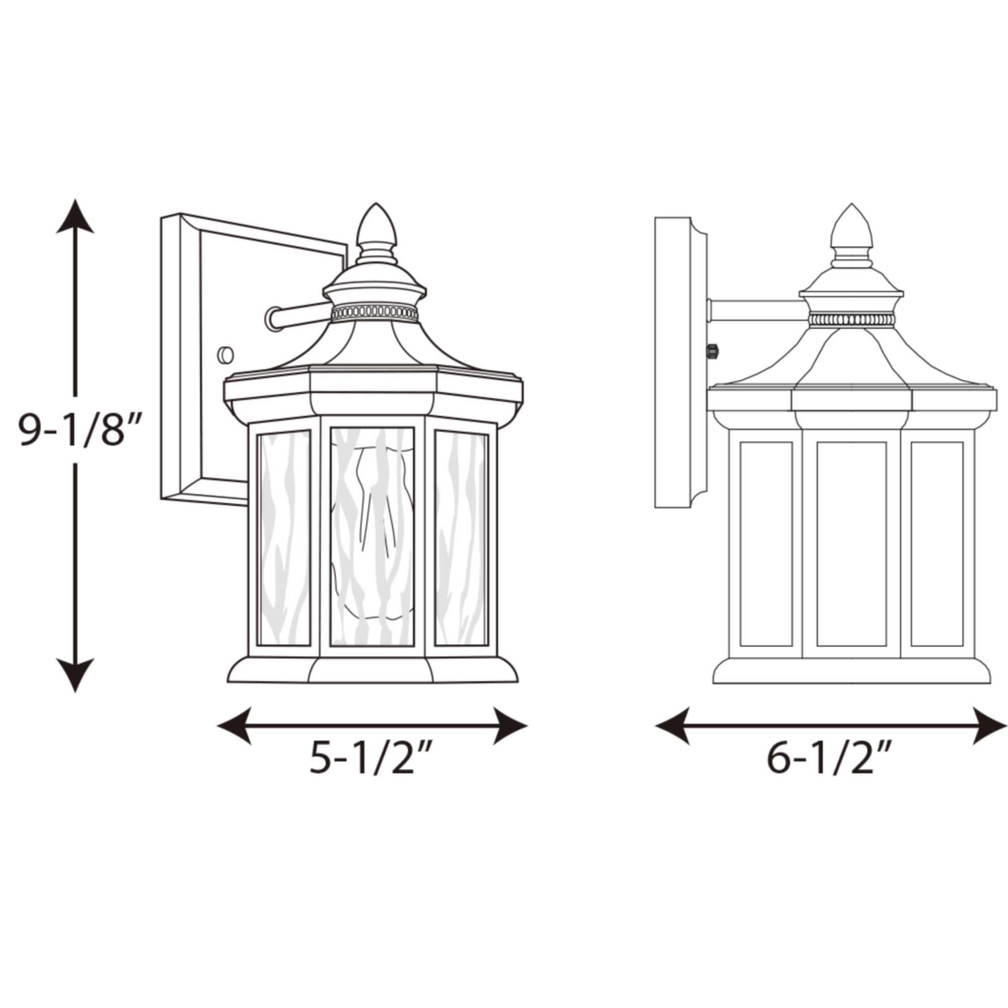Progress Lighting Edition Collection 1-Light Water Glass Traditional Outdoor Small Wall Lantern Light Antique Bronze