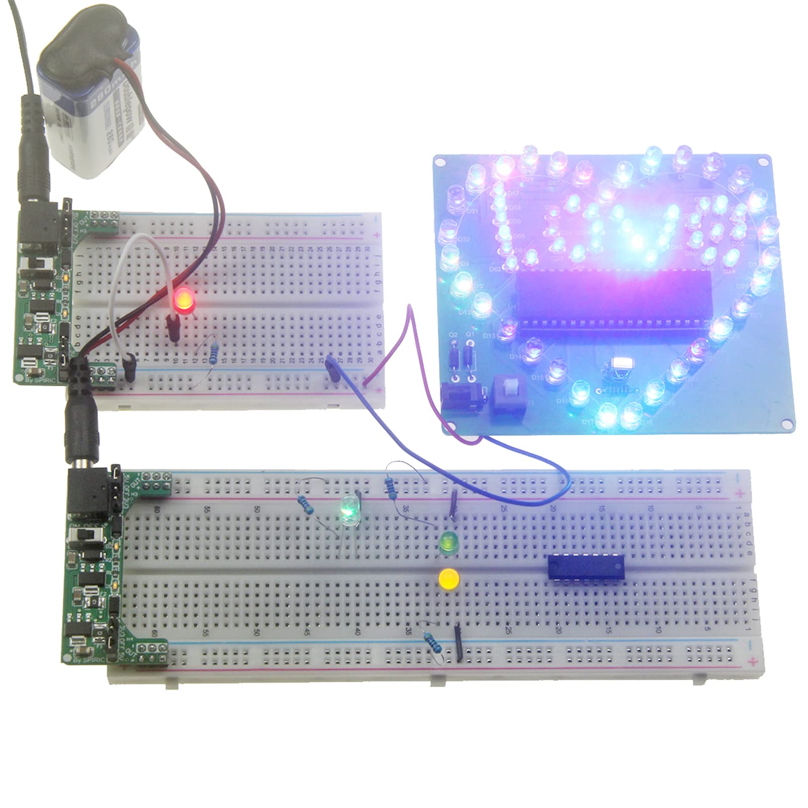 SPIRIC Breadboard Kit with Complete Kinds Jumper Wires and Accessories in A Storage Box