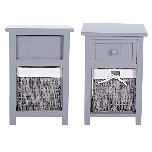 NITRIP Wooden Bedside Furniture, Table-Side, Sofa-Table for Home for Office(Gray)