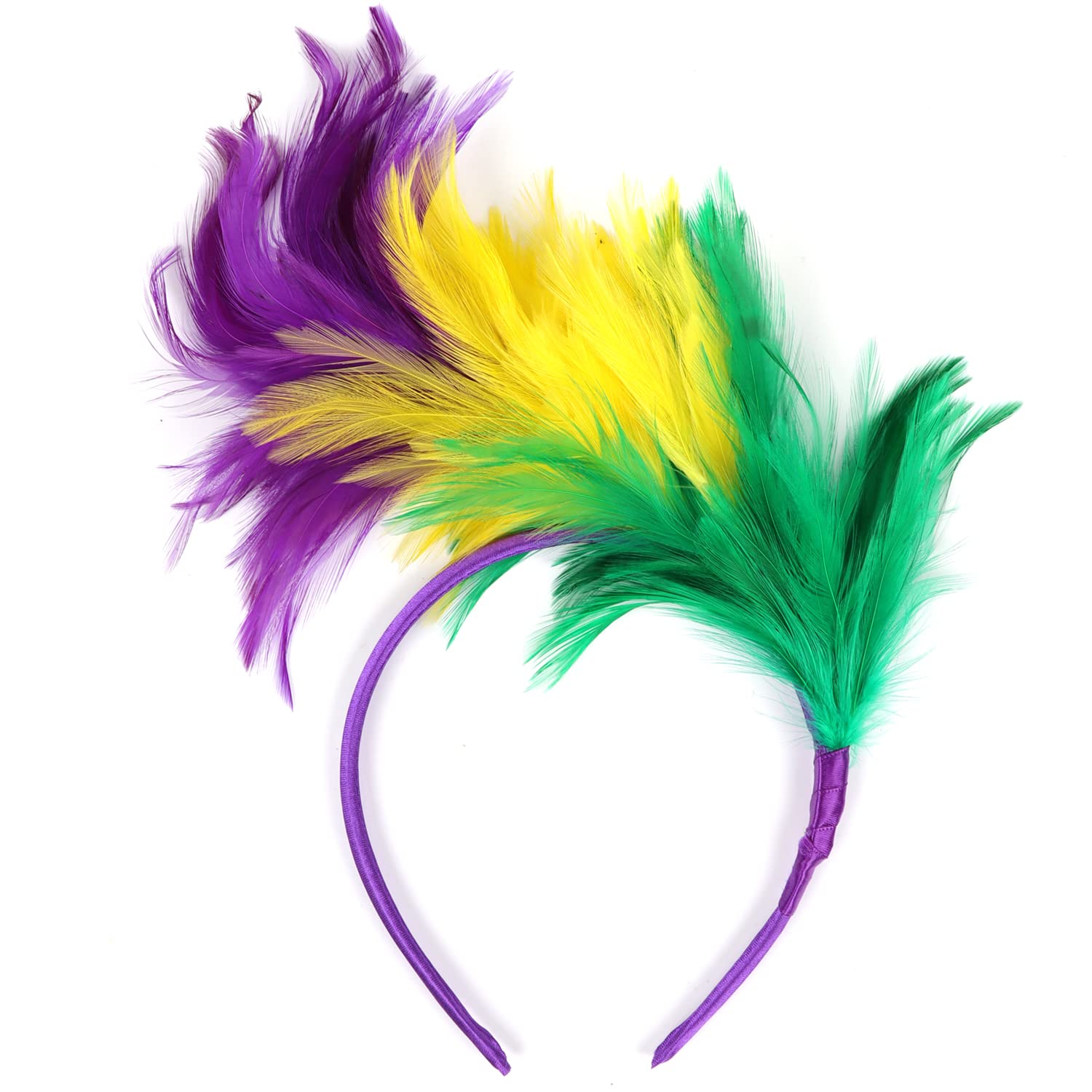SunnyPro Rainbow Pride Accessories for Women Headband LGBTQ Gay Stuff Feather Fascinator