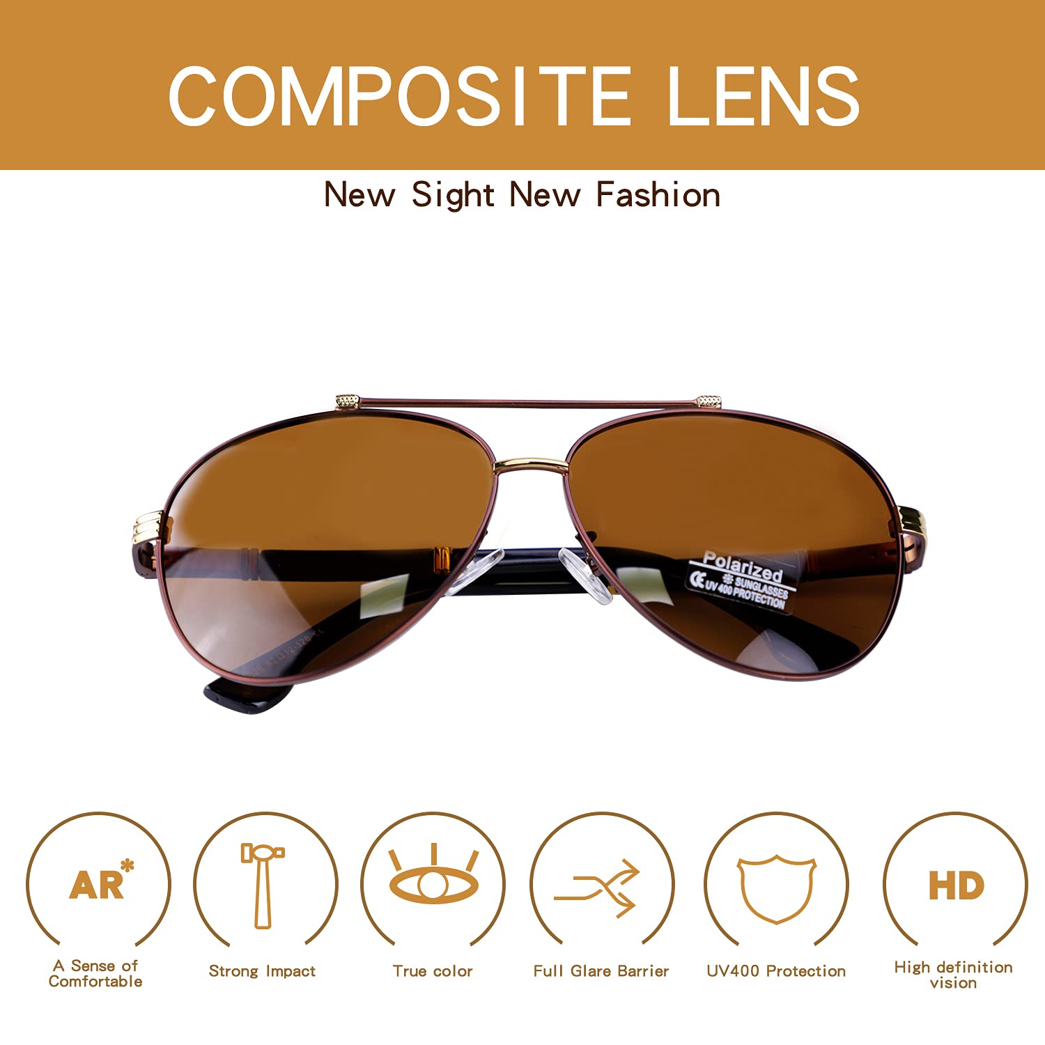onlyamazing Aviator Sunglasses for Men Women Polarized Driving UV 400 Protection with Case