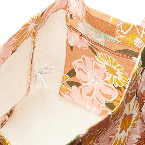 Roxy Women's Anti Bad Vibes Tote Bag, Toasted Nut Bloom Boogie 223, 1SZ