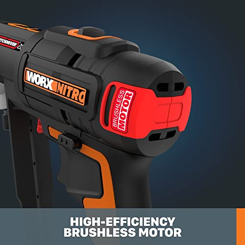 Worx Nitro 20V SwitchDriver 2.0, 2-in-1 Brushless Cordless Drill Driver, 2-in-1 Drill Set Rotatable Dual 1/4" Chucks, Compact Cordless Drill with Digital Torque Setting WX177L.9 β (Tool Only)