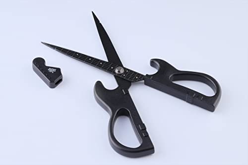 Stratocaster Electric Guitar Scissors with Stand and Cap, Black - Fluorine Coating, Japanese Stainless Steel - Made in Seki Japan