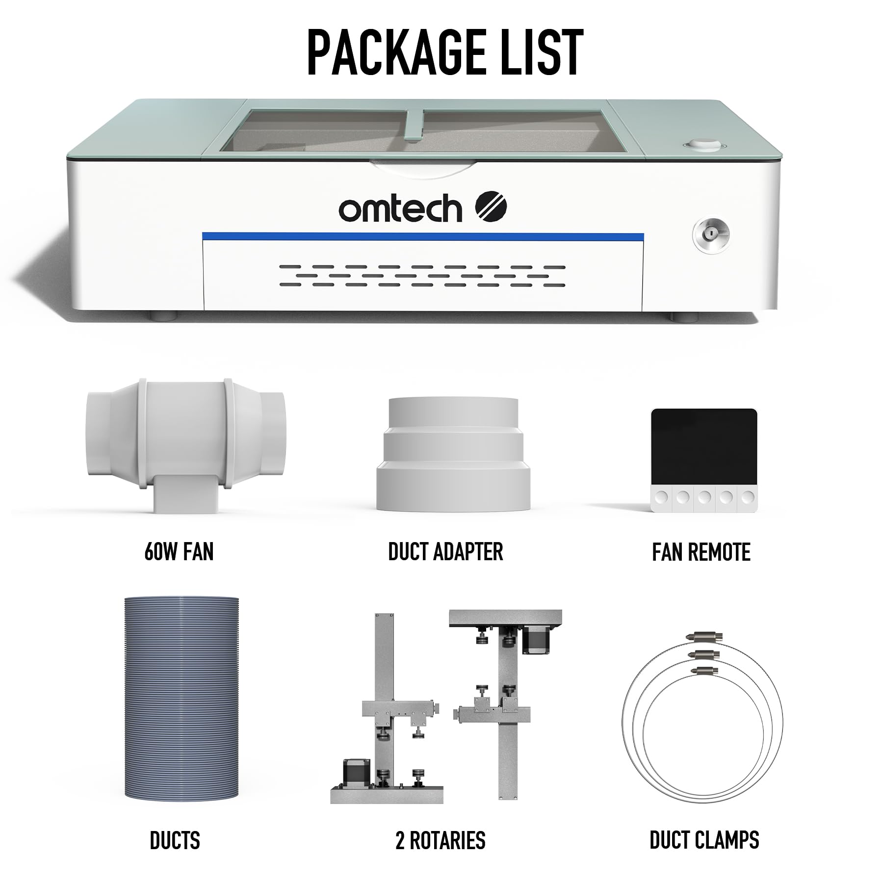 OMTech 50W Desktop Laser Engraver with LightBurn,12x20 CO2 Laser Engraving Machine with 2 Rotary Axes 5MP Camera Fume Extractor Water Chiller,Polar 350 Laser Machine Laser class 2,0.827mW output power