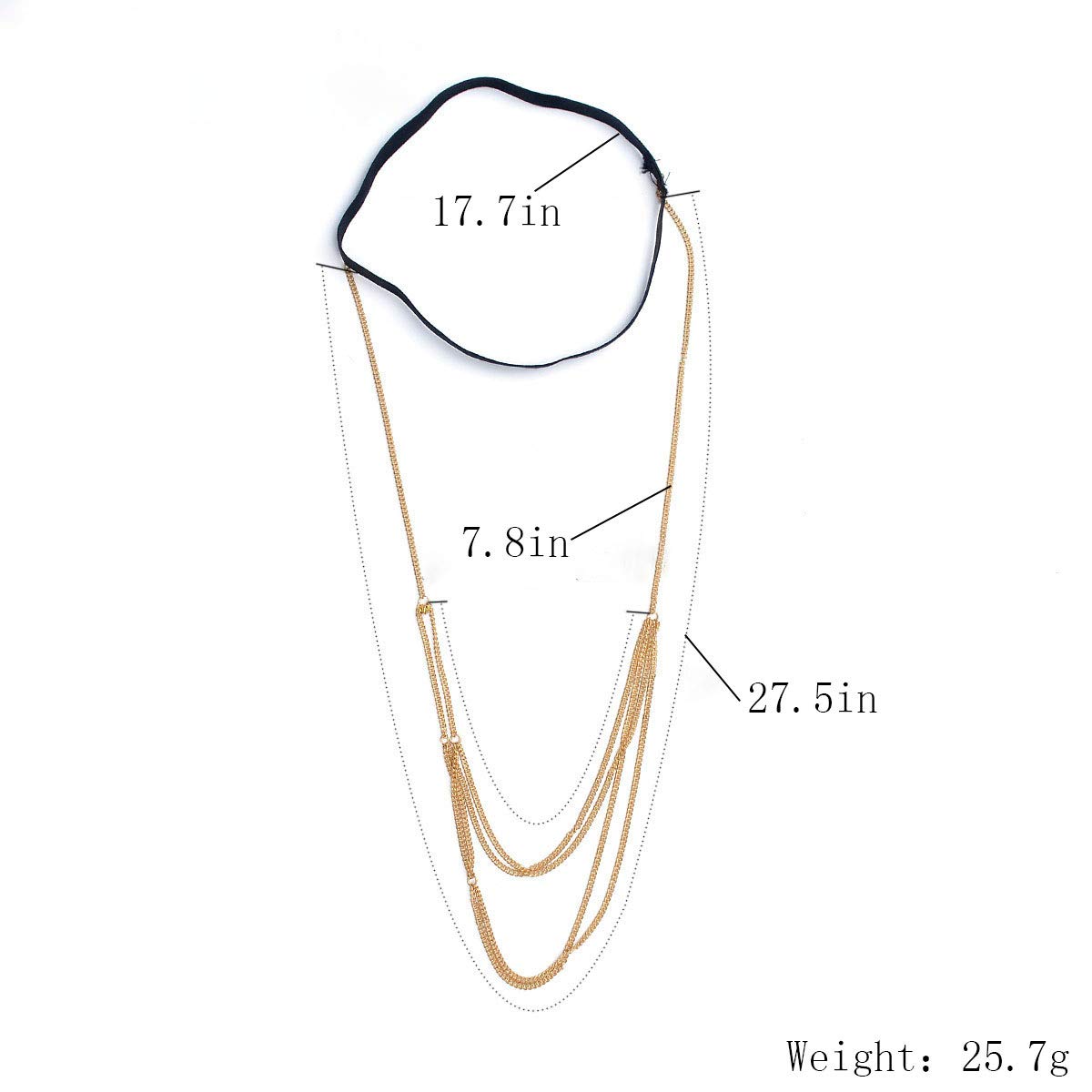 Luxcastle Gold Tassel Leg Chain Women Body Dress for Summer Beach and Bar Party