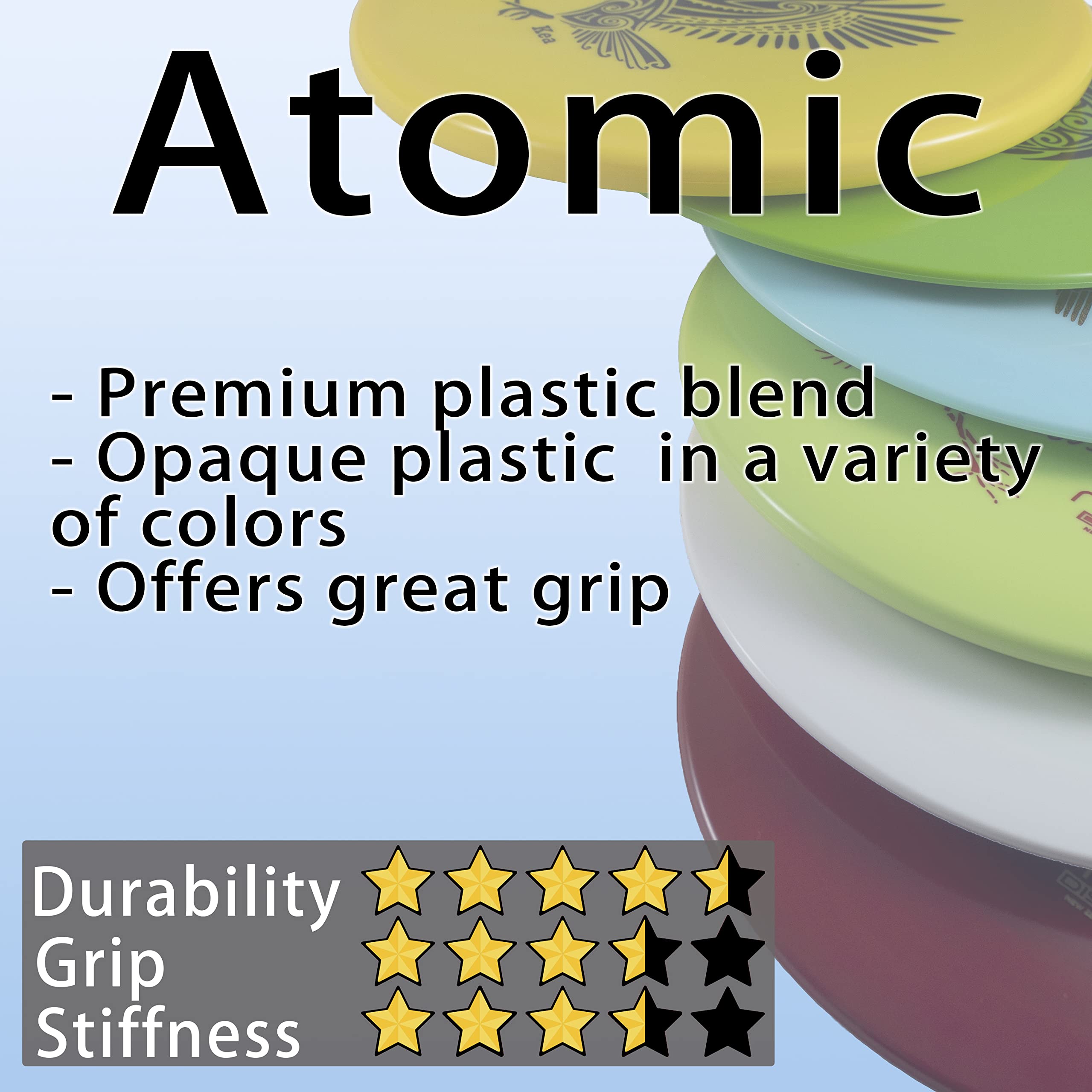 RPM Discs Huia Atomic Plastic| Fairway Driver Golf Disc | Intermediate Disc Golf Driver [Stamp Color & Weight May Vary] (White)