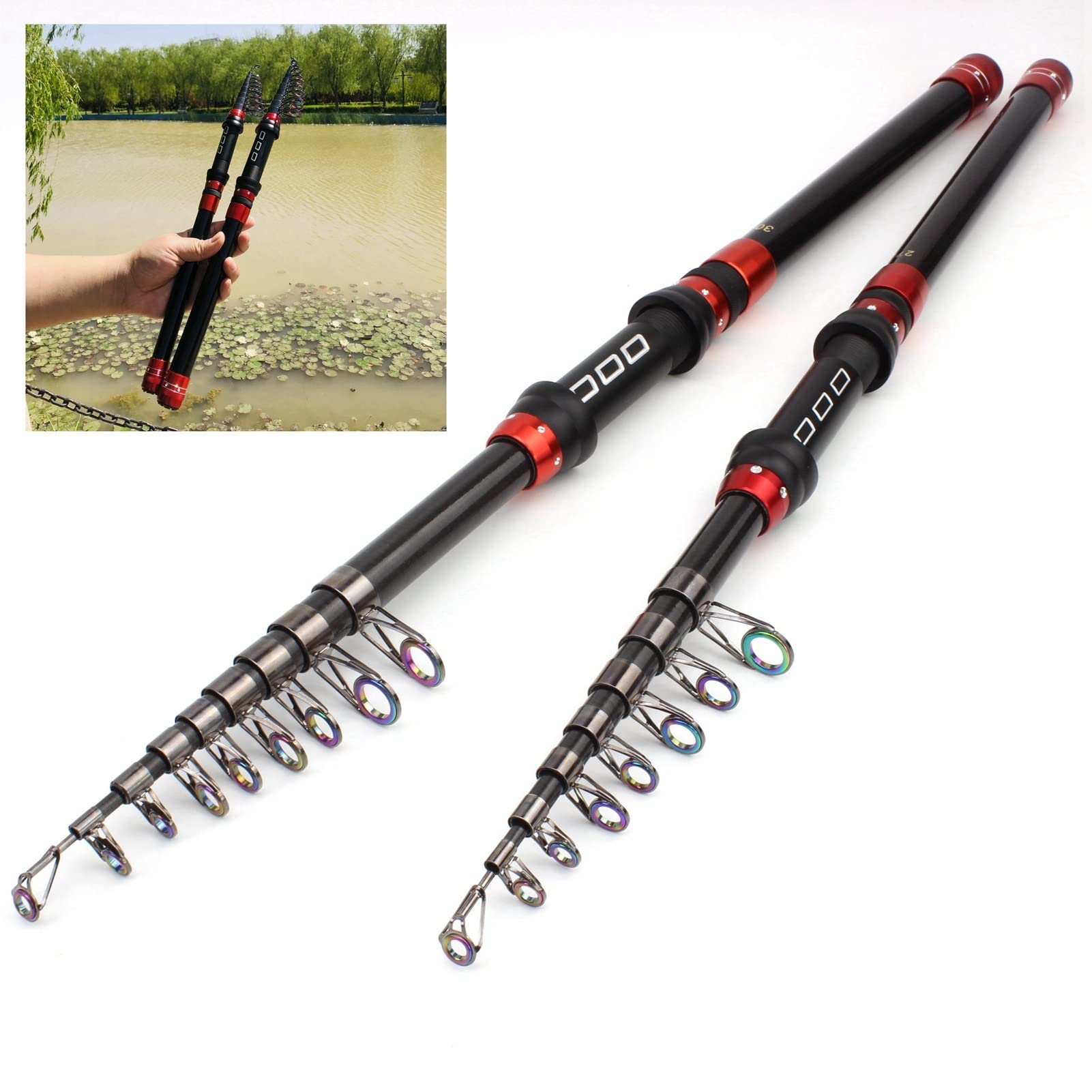 SEACHASER 3.0m Mini Ultra-Short Fast Telescopic Fishing Rod Long-Range Sea Rod Ceramic Ring Trout carp Spinning Rod