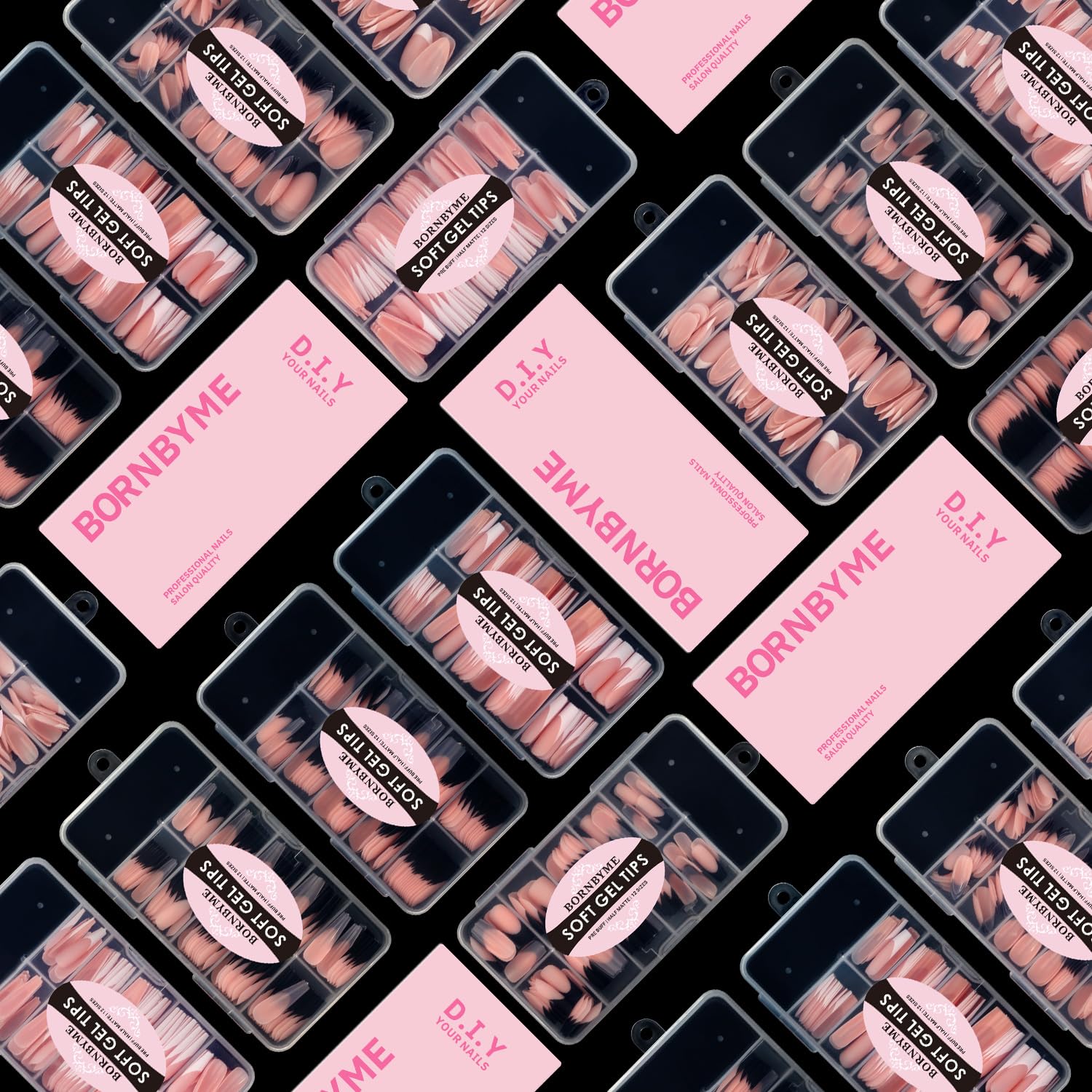 Medium Square French Tips Gel Nail Tips, BORNBYME White French Tip Nails 120PCS Matte Press on Nails, Primer & Base Coat 3 Gels Pre 12 Sizes Pre-french Soft Gel Fake False Nails for Nail Extension