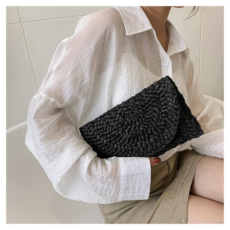 Straw Clutch Purses for Women, Summer Beach, Hand-woven Crossbody Shoulder Bags