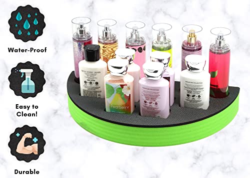 Polar Whale Lotion and Body Spray Stand Organizer Half Circle Large Tray Green Black Durable Foam Washable Waterproof Insert for Home Bathroom Bedroom Office 16.5 x 8.5 x 2 Inches 12 Slots
