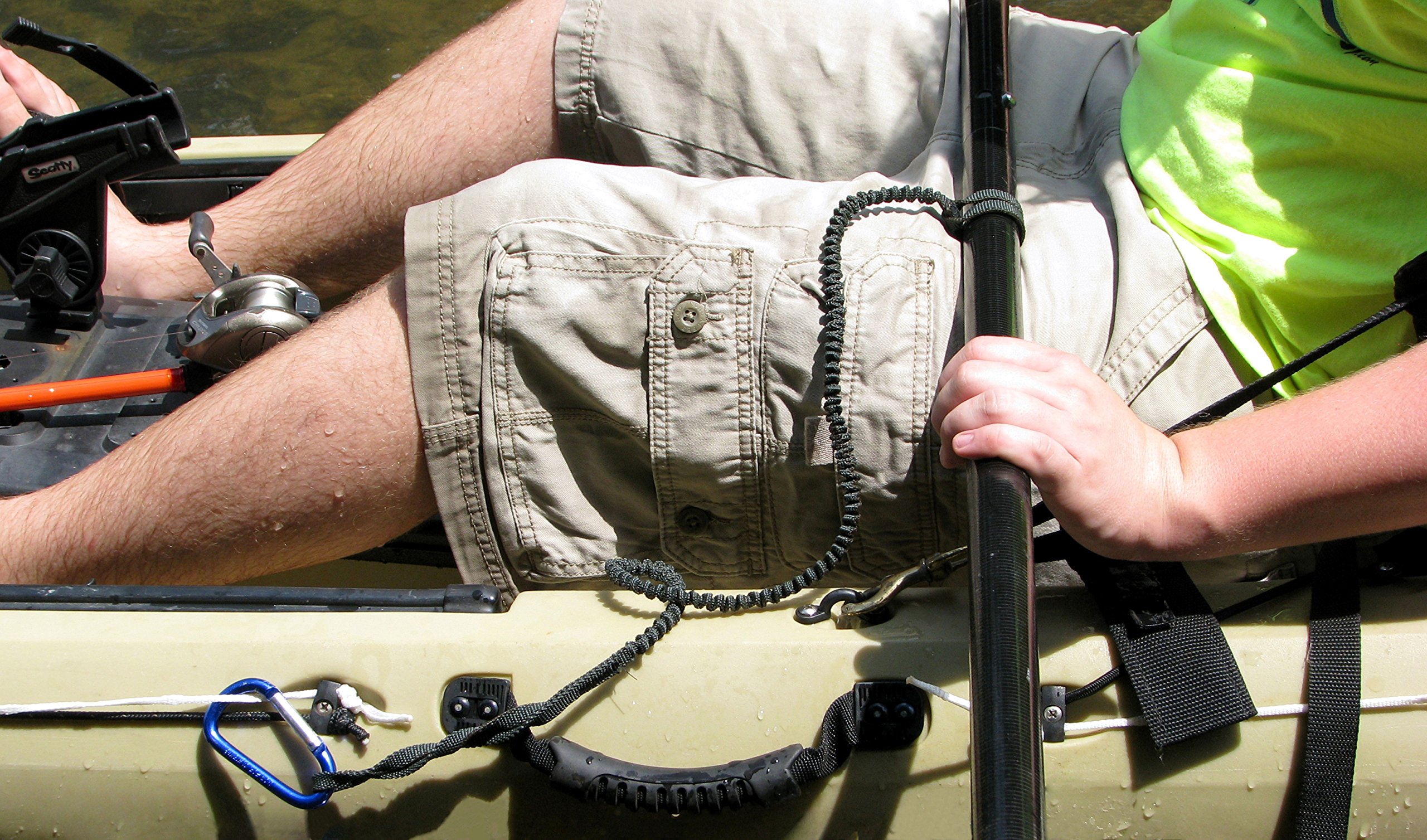 Made in The USA Kayak Paddle Leash/Gear Leash with Cord Stop (OD Green)