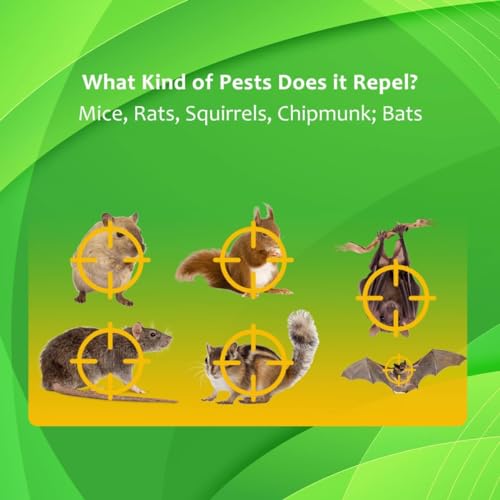 Mice Repellent Plug-ins Rodent Repellent Indoor Ultrasonic Squirrel Mouse Deterrent Rat Control Bat Removal for Attic Garage Basement Crawl Space RV