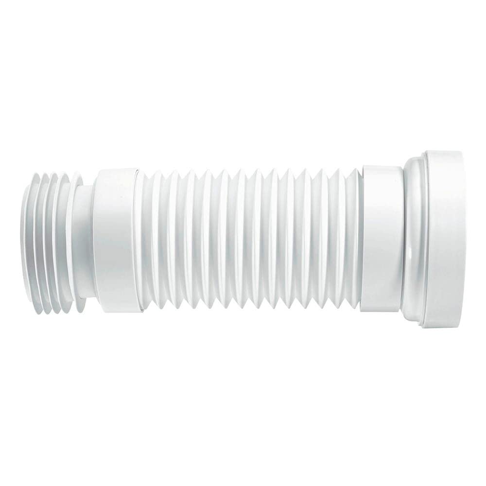 McAlpine WC-F18R Straight Flexible WC Connector, White