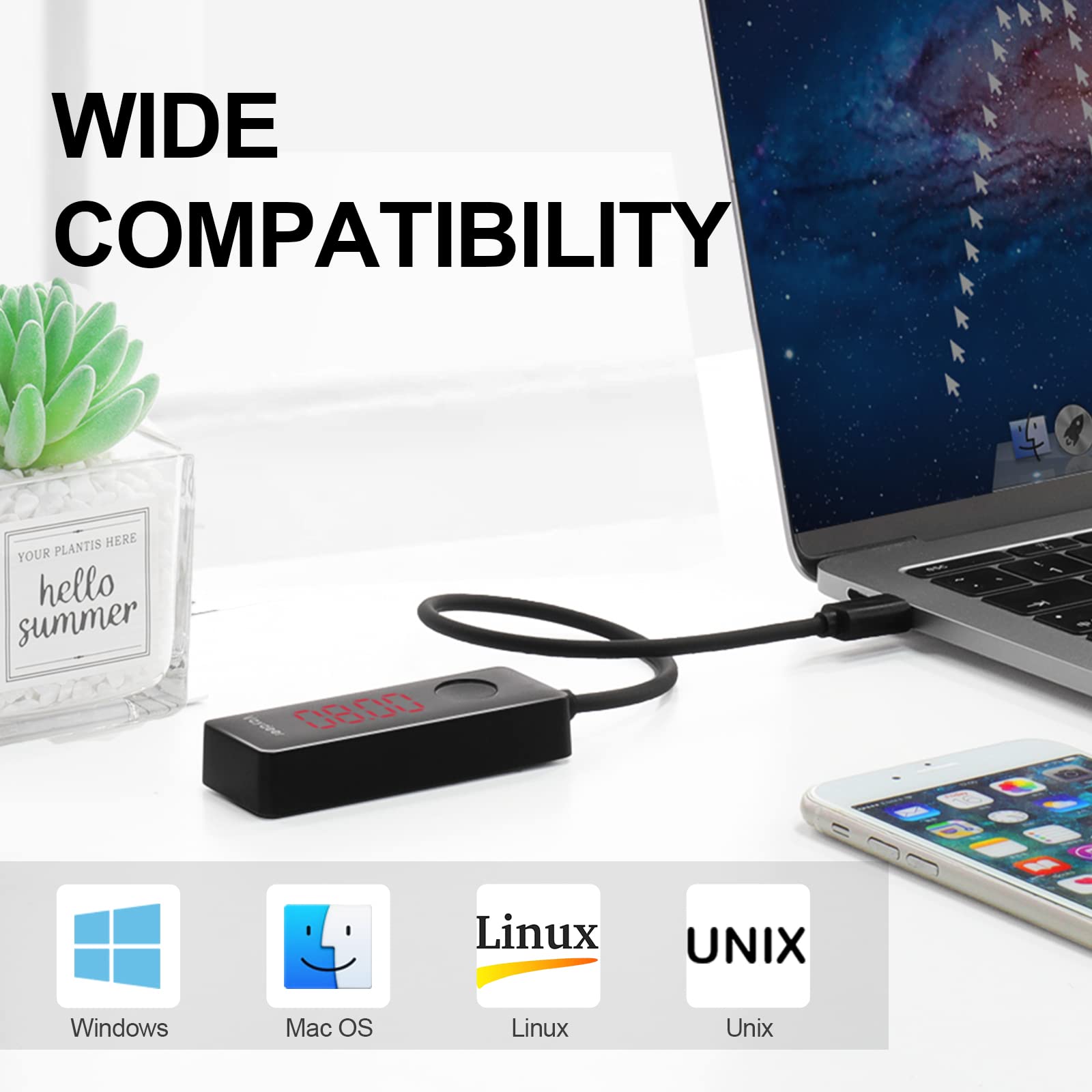 VAYDEER Mouse Jiggler USB Port Mouse Mover with ON/Off Switch Driver-Free and Memory Function , Mouse Movement Simulator black 9.84 inch Cable