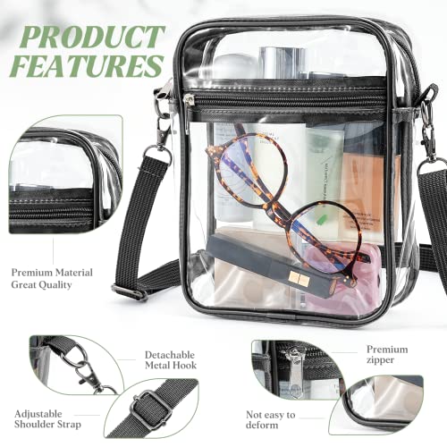 yuanming Clear Bag Stadium Approved, Crossbody Purse Clear Stadium Bags for Women
