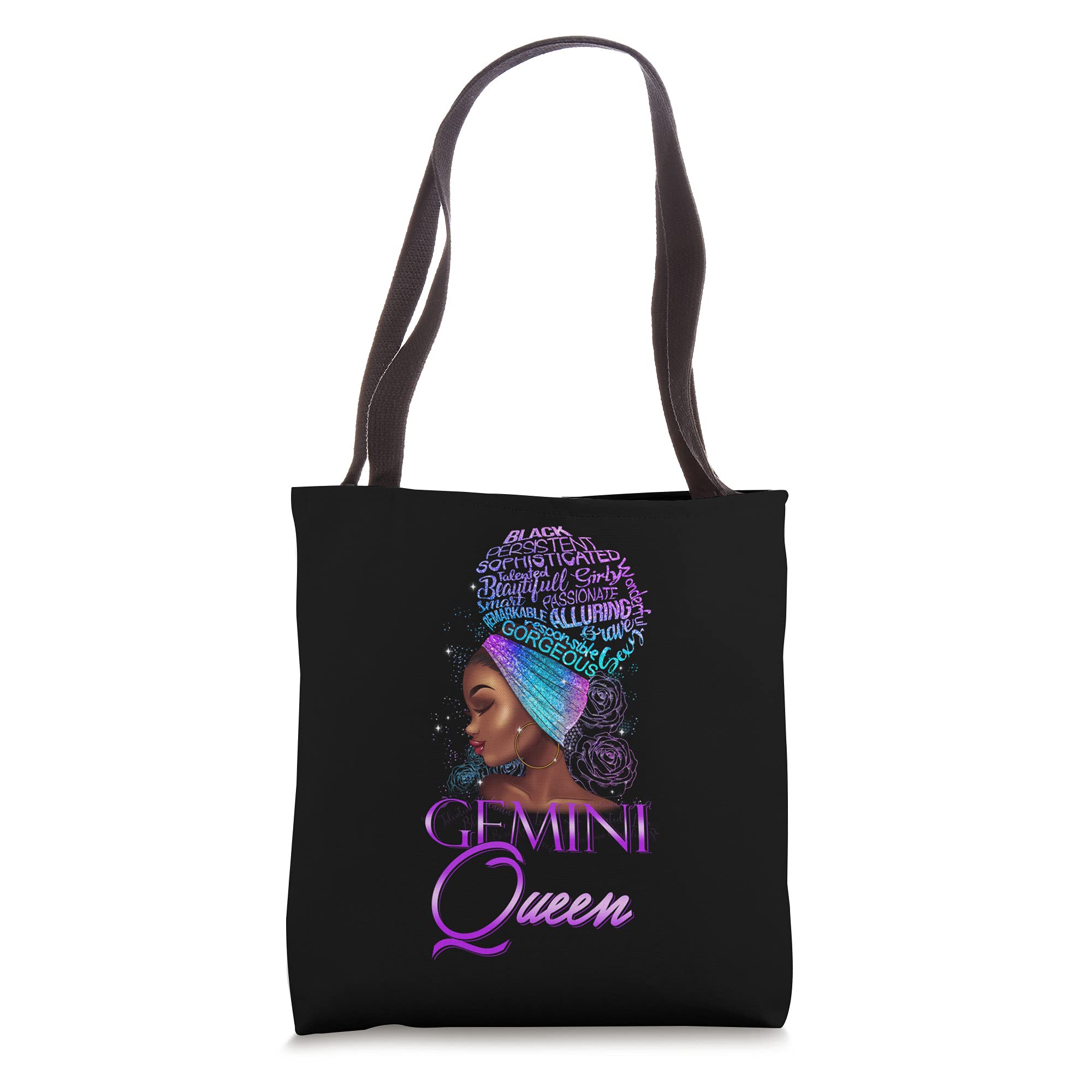 Purple Gemini Queen African American Woman May June Womens Tote Bag