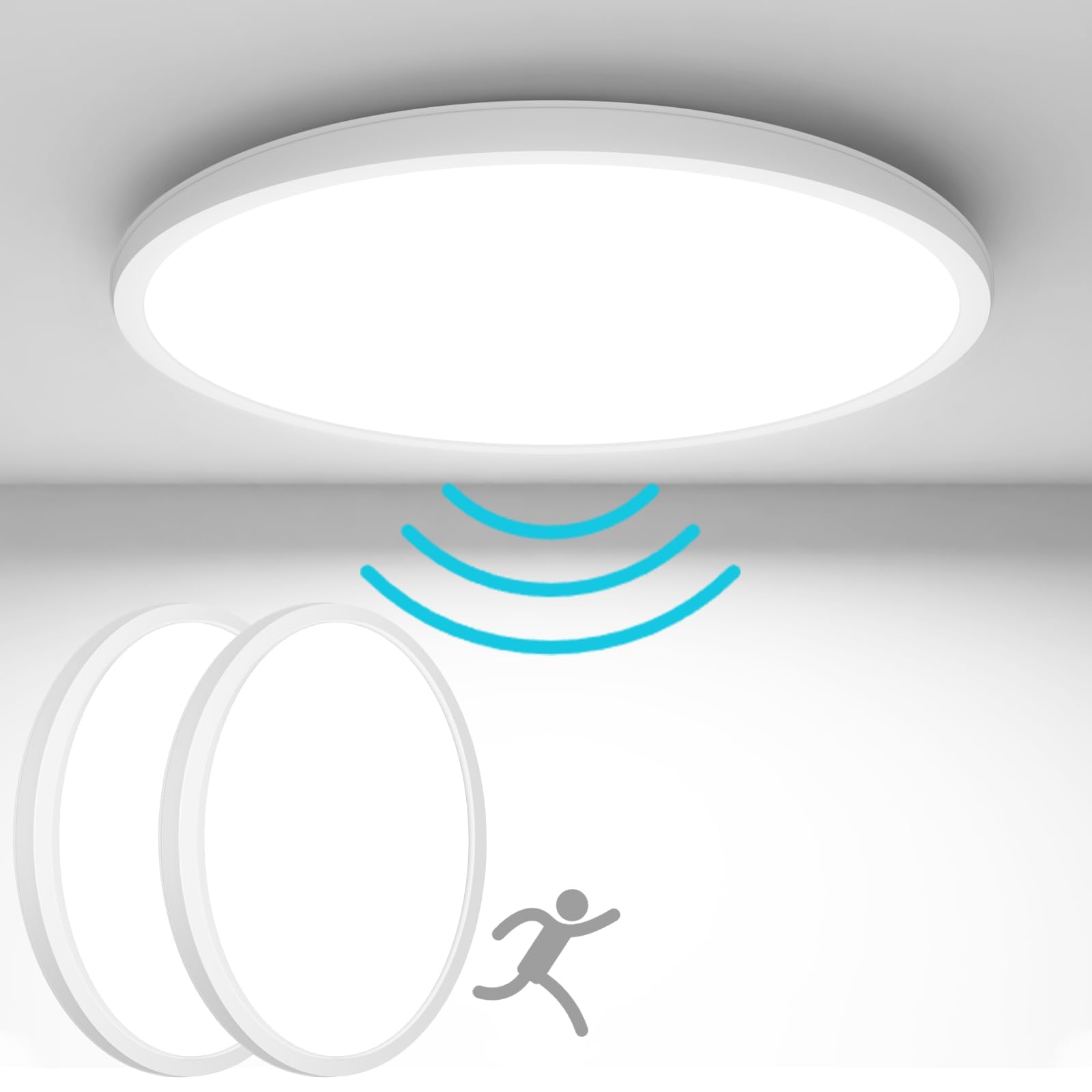 libtit LED Motion Sensor Light Indoor,15W 1500LM 5000K Wired ππππΌ π’π»/π’π³π³ Ceiling Light Flush Mount, 7 Inch Sensitive Motion Activated Light Fixtures for Closet Stair Porch Pantry -2Pack